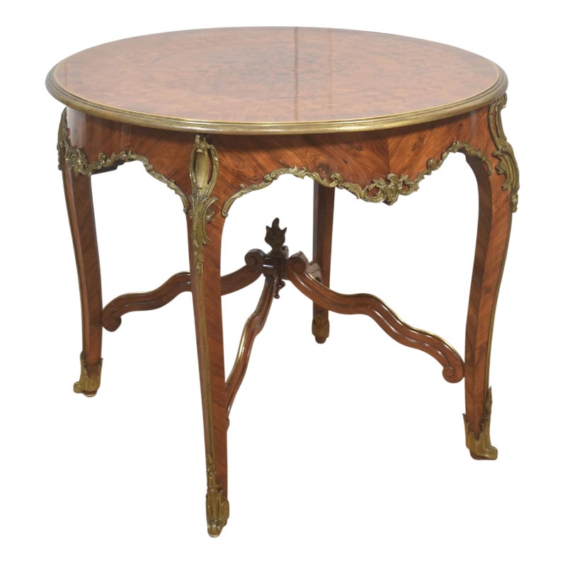 Louis XV Style Ormolu and Parquetry Circular Centre Table, 1890s | Chairish