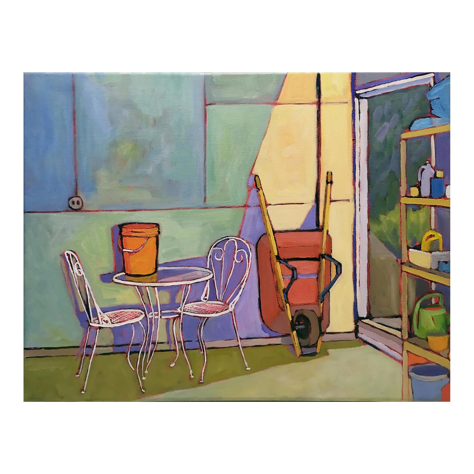 "The Garage in Situ III" Contemporary Original Fauvist Interior Scene ...