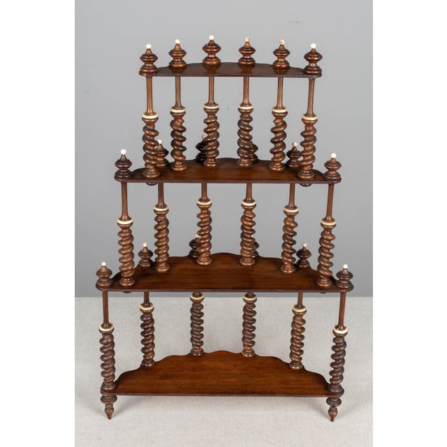 19th Century French Mahogany Turned Spindle Shelf | Chairish