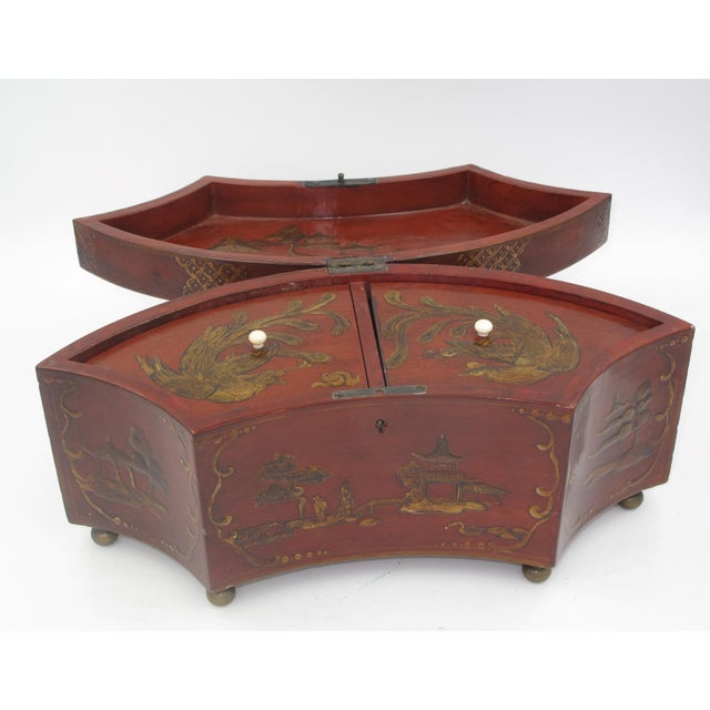 Red Lacquer Tea Caddy | Chairish