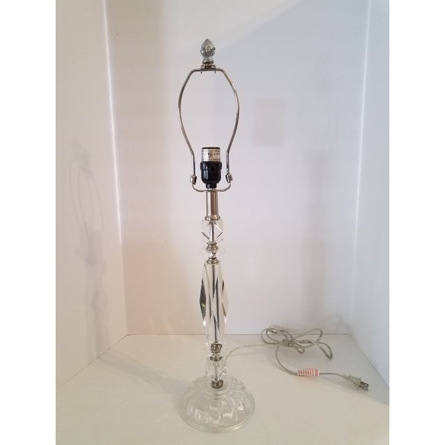 May Sheng Contemporary Lucite Lamp Diamond Cut Obelisk Style | Chairish