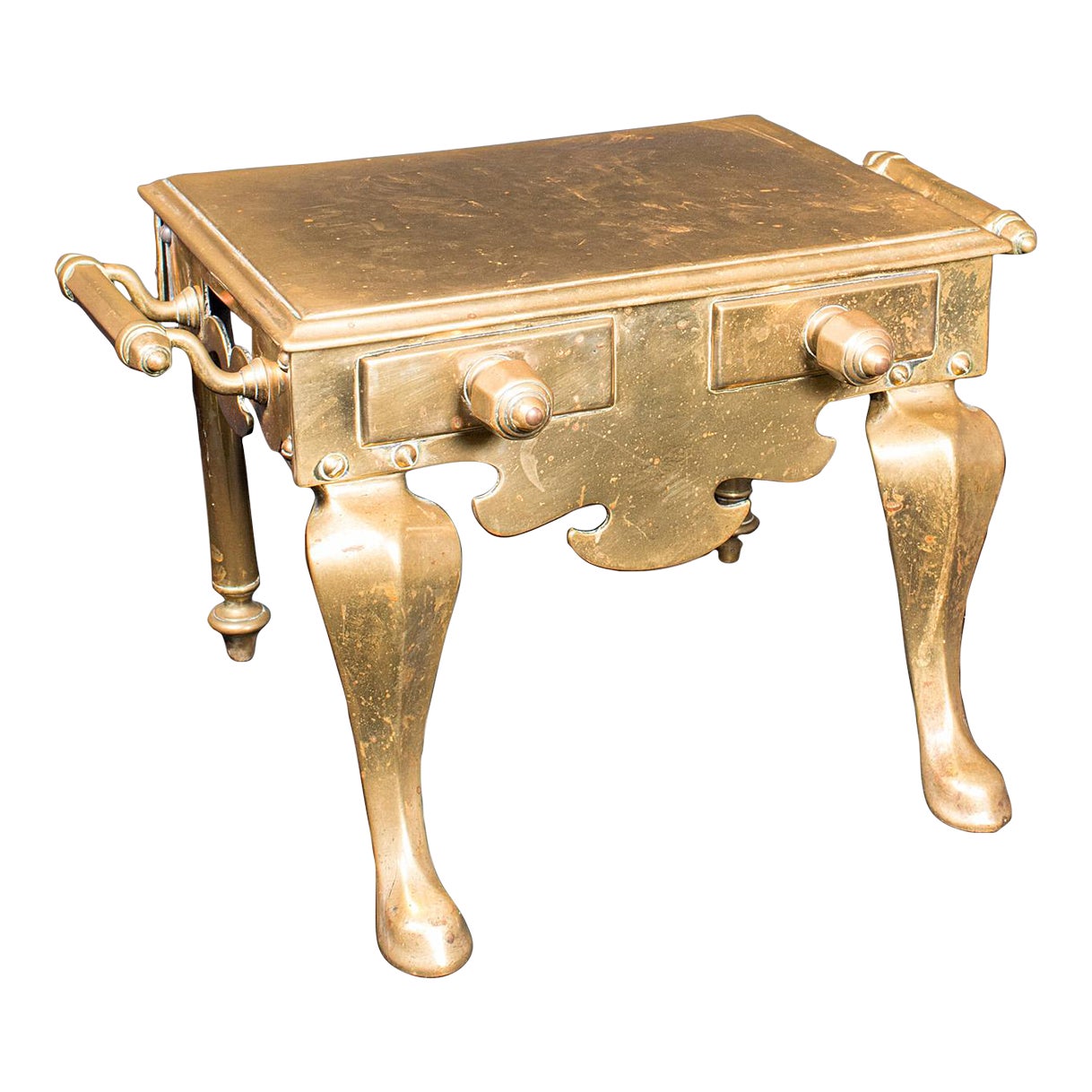 Antique Hearth Footman, English Brass, Fireplace Plate Warmer, Trivet ...