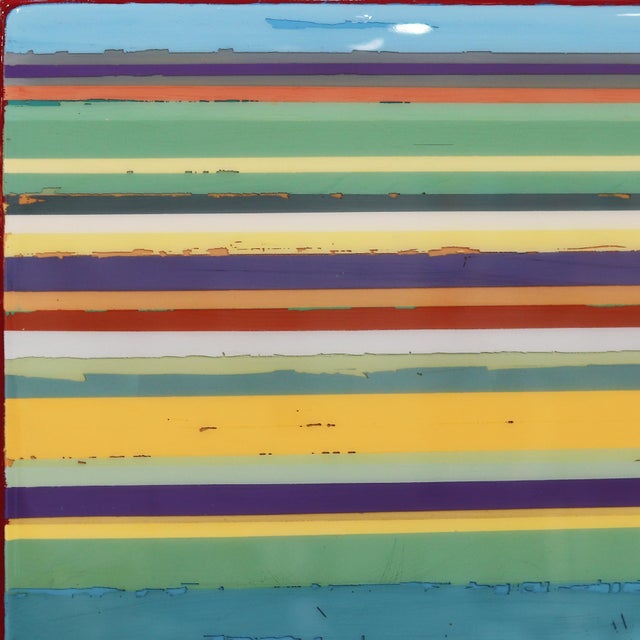 Bella Vista 3 - Modern Acrylic Colorful Striped Resin Original Artwork ...