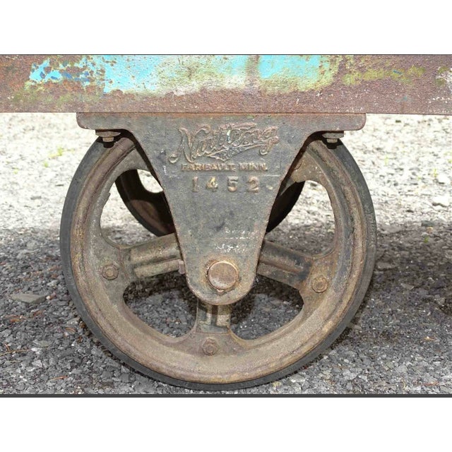 Early 20th Century Factory Railroad Cart Coffee Table | Chairish