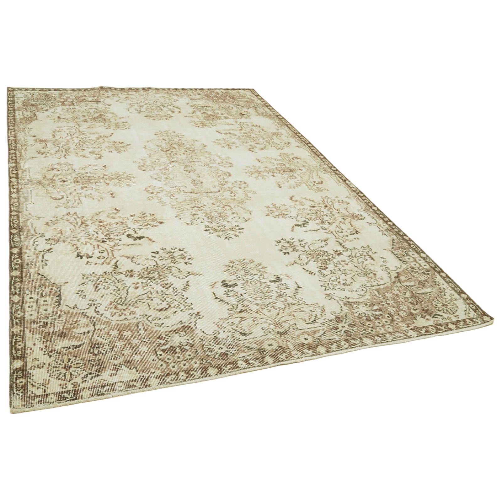 Vintage Turkish Beige Area Rug | Chairish
