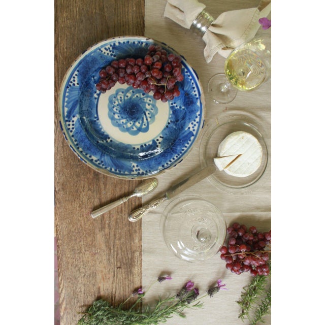 Antique Spanish Ceramic Plate Blue and White | Chairish