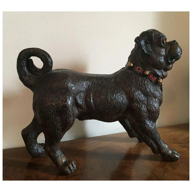 Large Antique 19th Century Austrian Terra Cotta Pug Dog or English ...