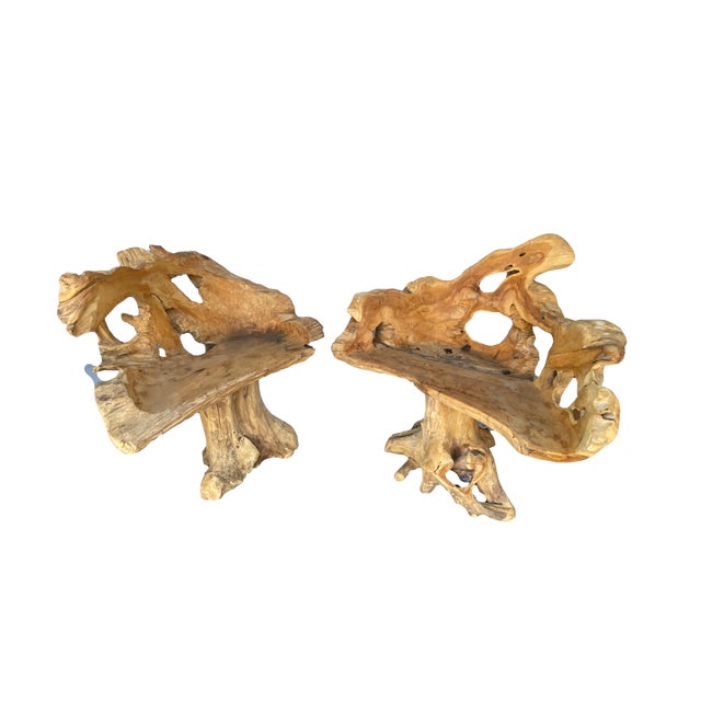 Teak Root Live Edge Chair | Chairish