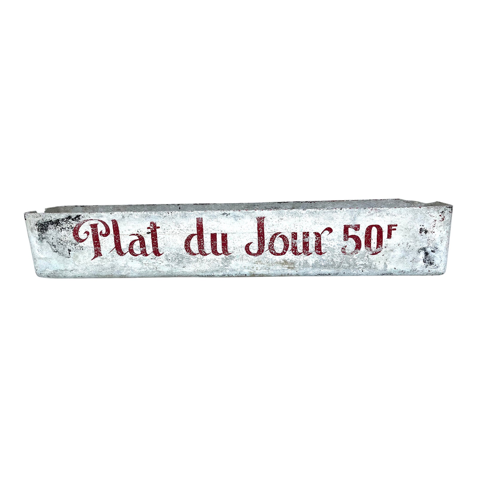 Vintage Belgian Concrete Fiber Rectangular Planter W/Original Lettering ...