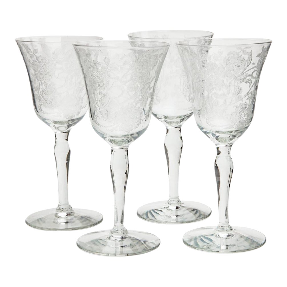 Antique Crystal Cut Glass Stemware- Set of 4 | Chairish