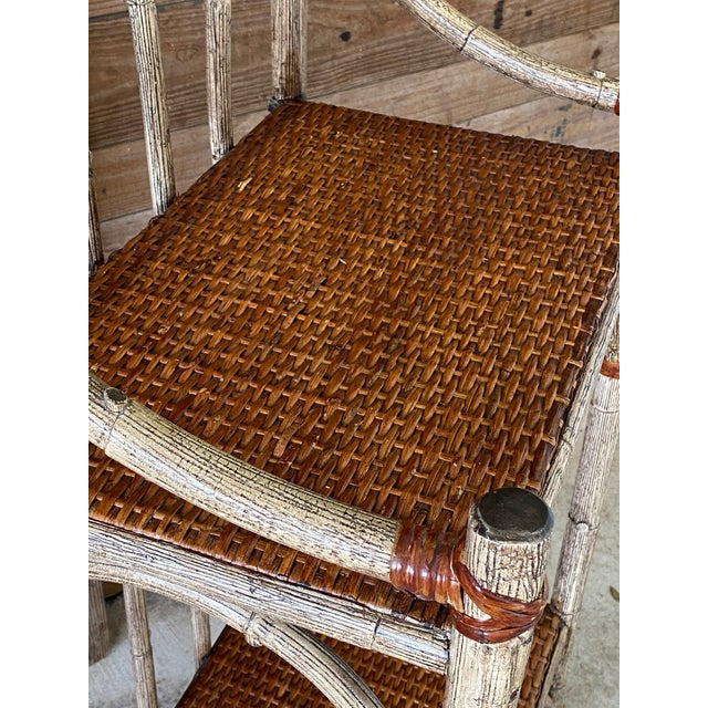 Palecek Farmhouse Coastal Faux Bamboo Wicker Hall Tree | Chairish