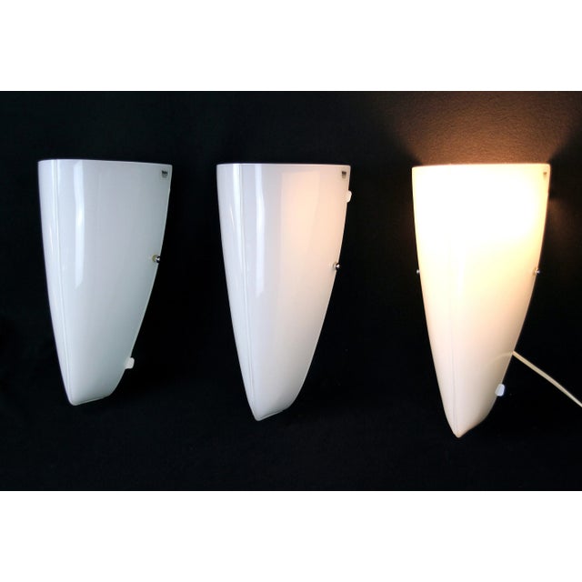 Late 20th Century Large Hand Crafted White Murano Sconces, Design by ...