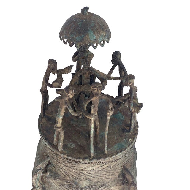 African Cast Bronze Vessel Kuduo Ashanti Tribe Ghana 12" H | Chairish