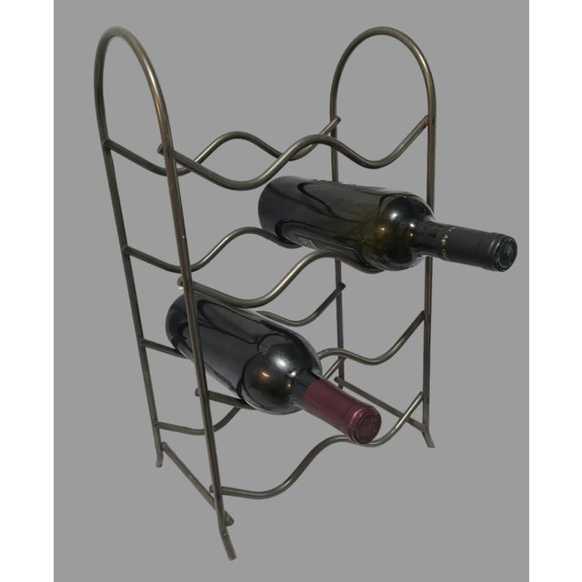 Late 20th Century Modern Wavy Metal 8 Bottle Countertop Wine Rack ...