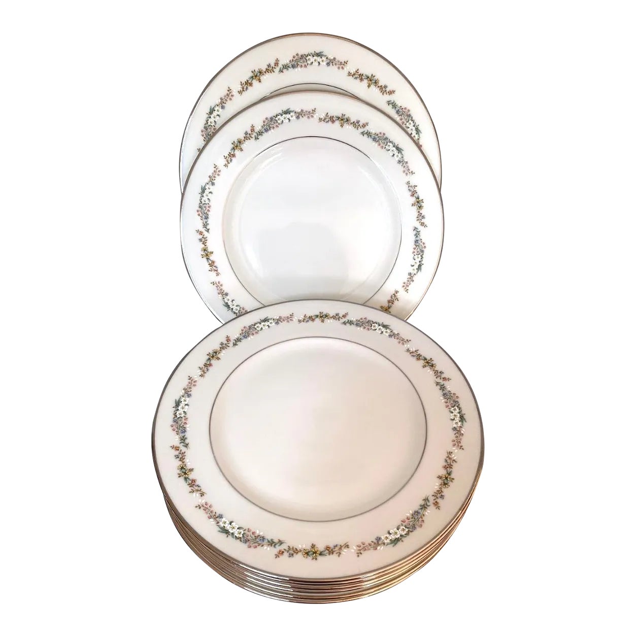 1990s Gorham Rondelle Floral Filigree Band on White, Pink and Blue ...