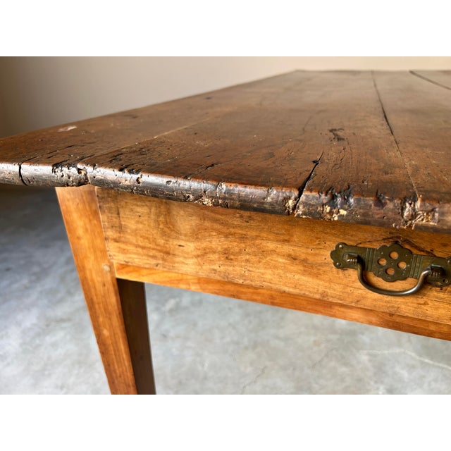 Antique French Rustic Country Farmhouse Rectangular Dining Table | Chairish