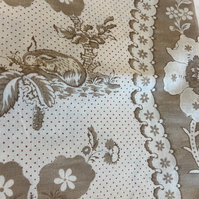 Nicholas Herbert Toile De Lapins Cotton Linen Fabric- 1 3/4 Yards ...