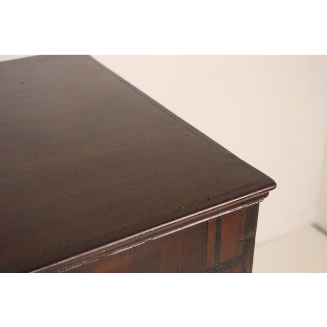 Antique English Mahogany & Shell Inlay Chest with Ebony Stringing ...