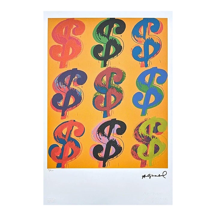 After Andy Warhol, 9x Dollar Sign, 1980s, Lithograph | Chairish