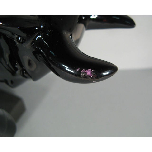 20th Century Large Contemporary Ceramic Bull Statue on Granite Base ...