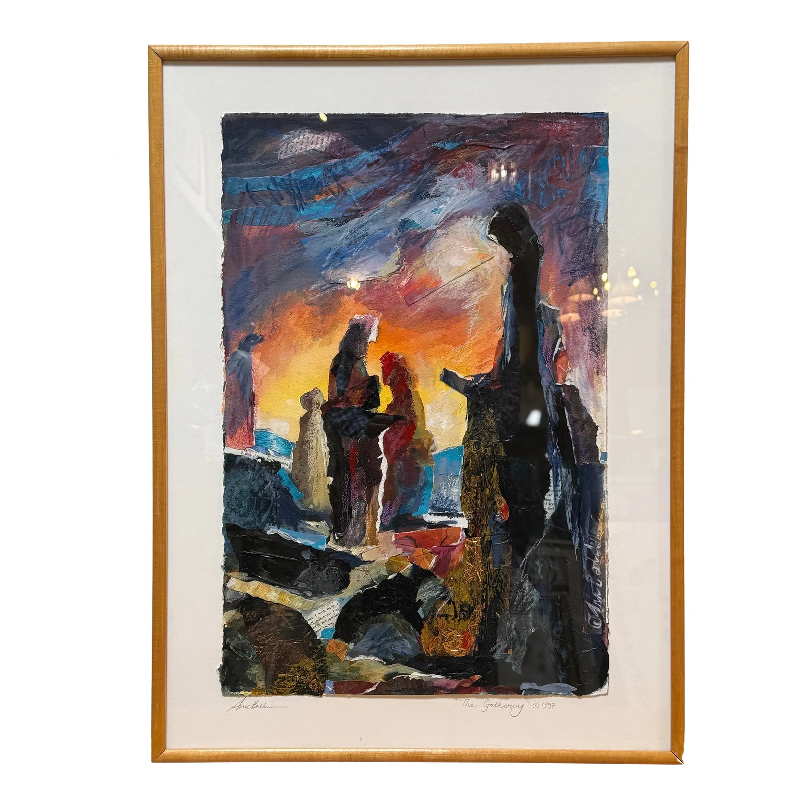 Circa 1992 Ann Baldwin "The Gathering" Original Art Work, Framed | Chairish