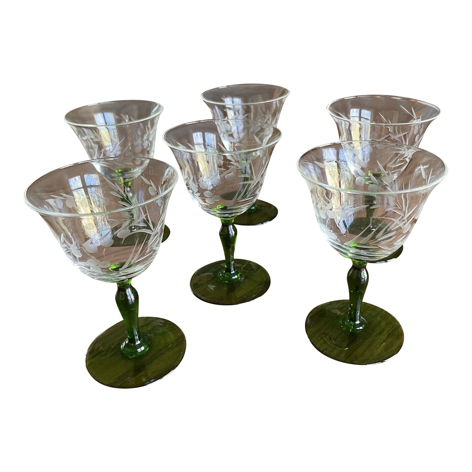 Vintage Etched Crystal Cordial Glasses Set Of 6 Chairish