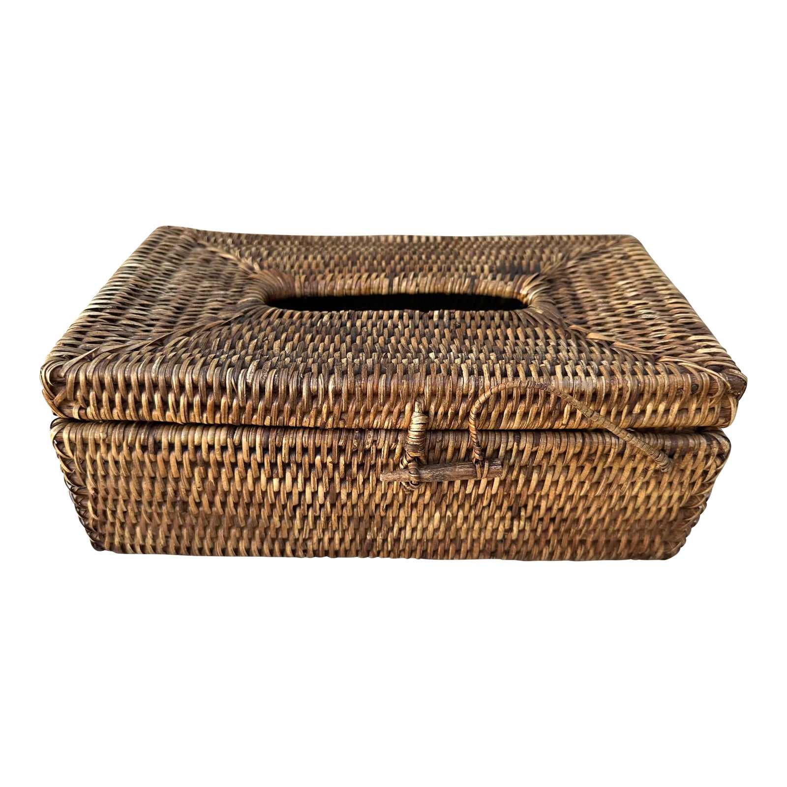 Woven Rattan Tissue Box | Chairish