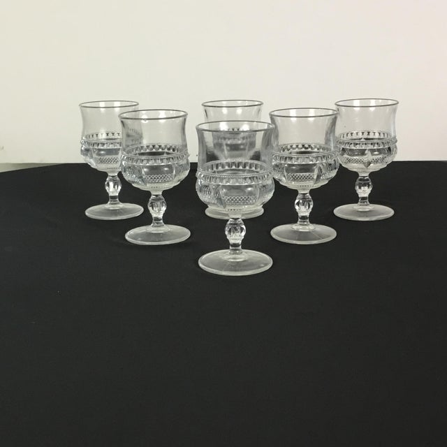Late 19th Century Harvard Pattern Wine Goblets- Set of 6 | Chairish