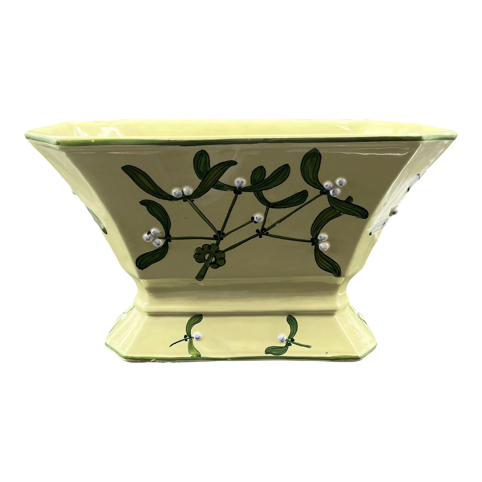 Mid 20th Century Italian Cachepot by Maioliche, Deruta | Chairish