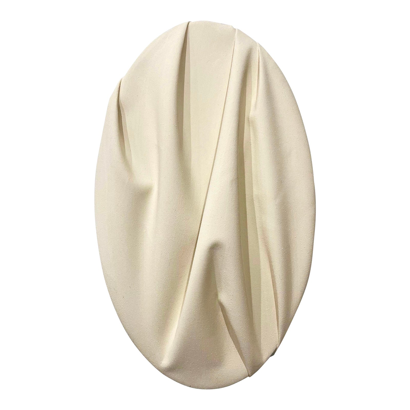 Oval Cream White Abstract Sculpture | Chairish