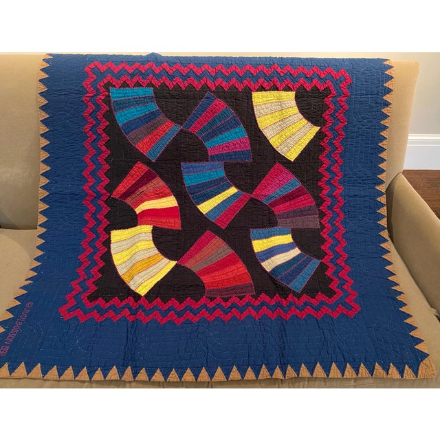 Vintage 1990s Judi Boisson Hand-Stitched American Country Throw Quilt ...