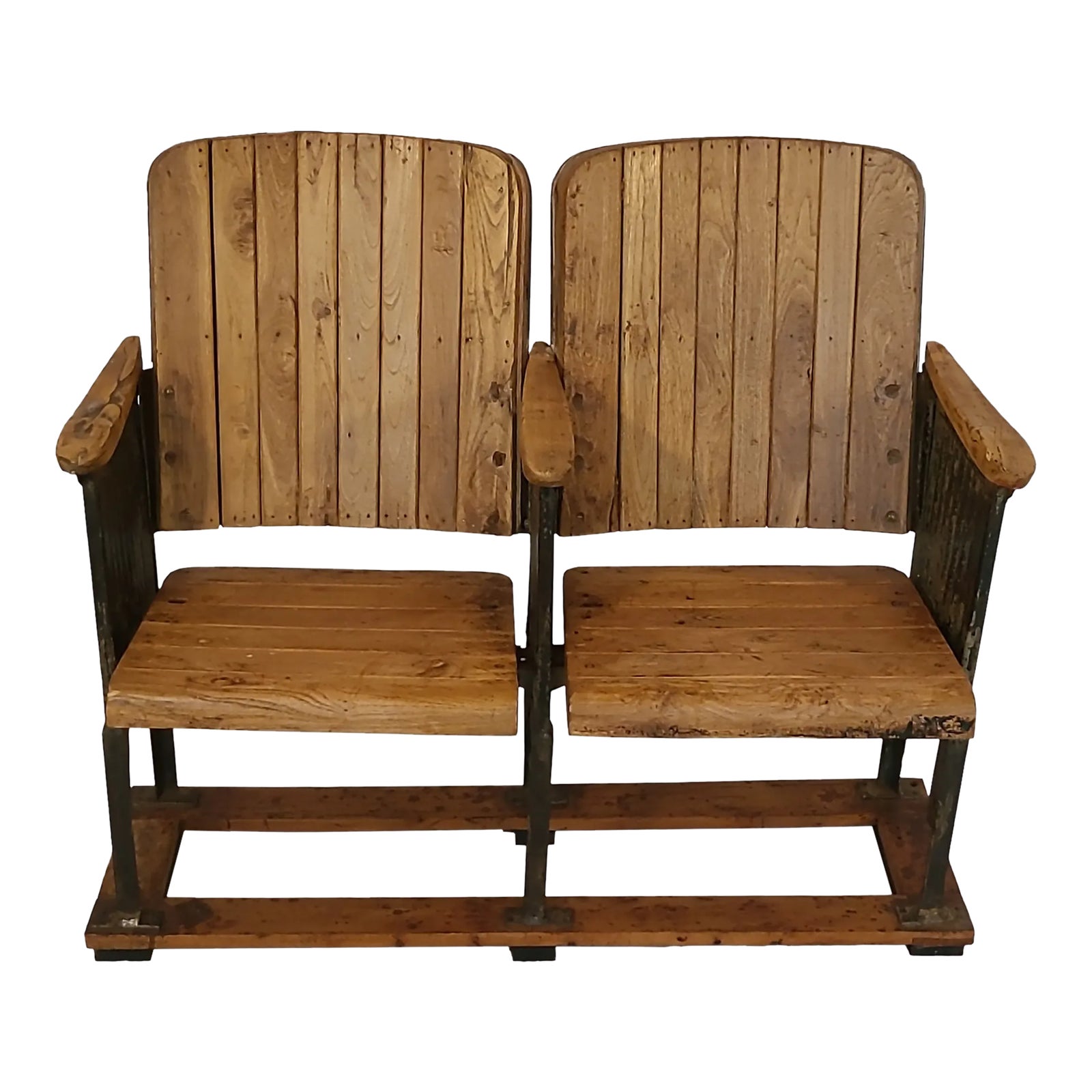 Early 20th Century Vintage Cinema/Arena Seating Bench | Chairish