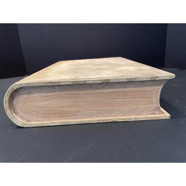 Craftsman Made Carved Wood Faux Book Stack | Chairish