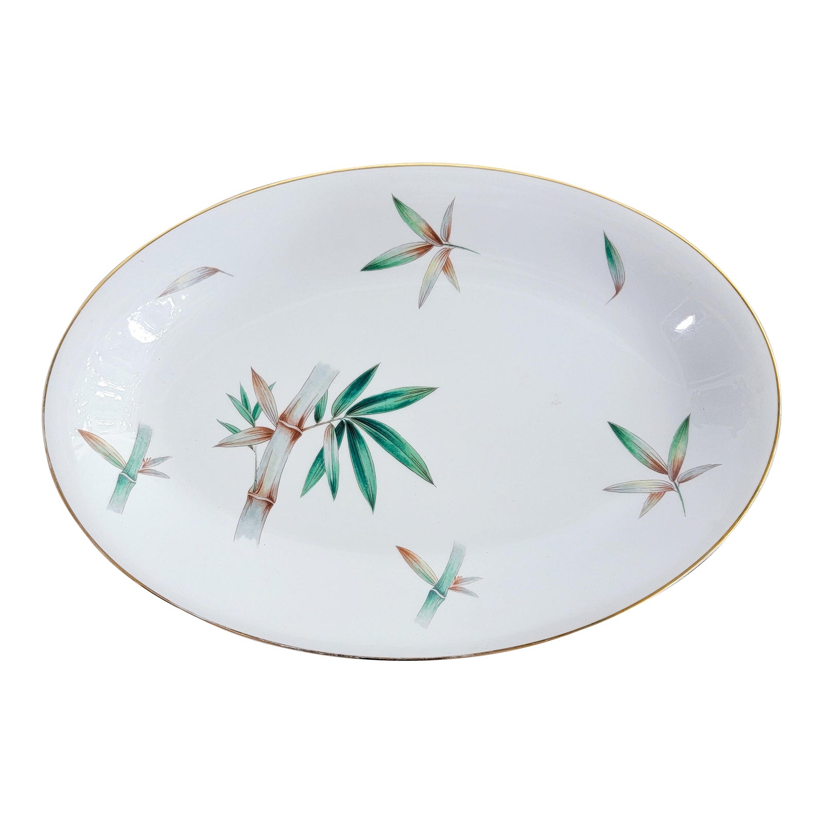 1960s Noritake Bamboo Canton 22k Gold Platter | Chairish