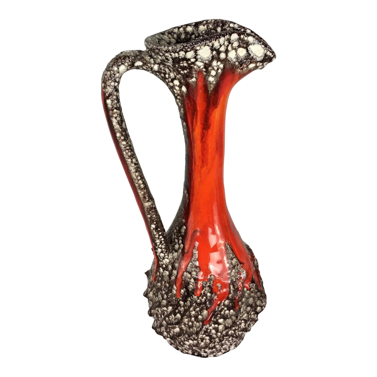 Charles Cart Midcentury Red and Brown "Cyclope" Pottery, Pitcher | Chairish