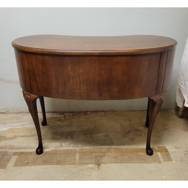Henredon Mahogany Kidney Shaped Writing Desk | Chairish
