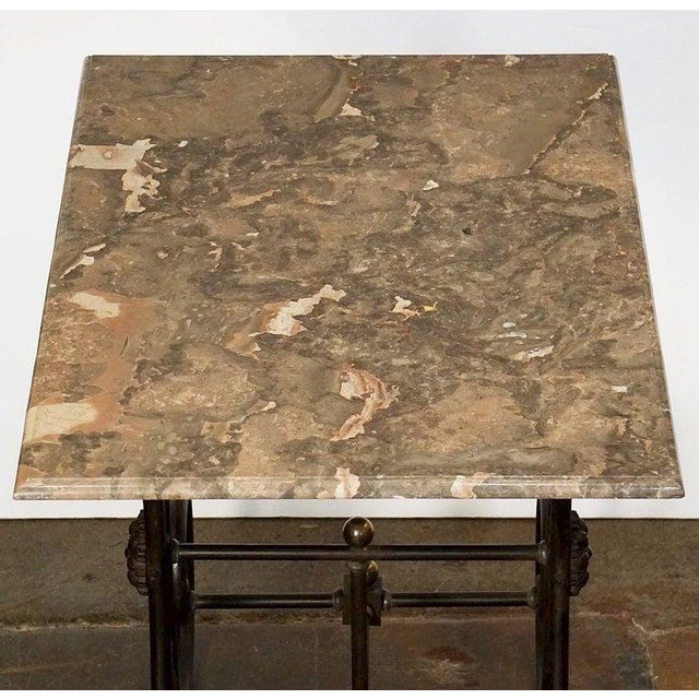 French Baker's Patisserie Table With Marble Top and Wrought Iron Base ...