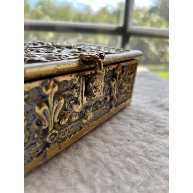 Antique Renaissance Style German Brass Repousse Jewelry Casket/ Trinket ...