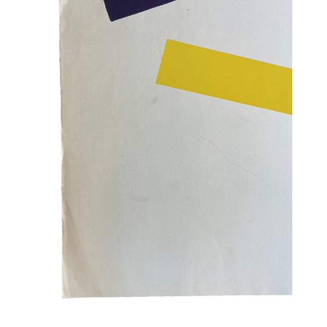 Abstract Curved Lines Unsigned Lithograph, Circa 1970s | Chairish