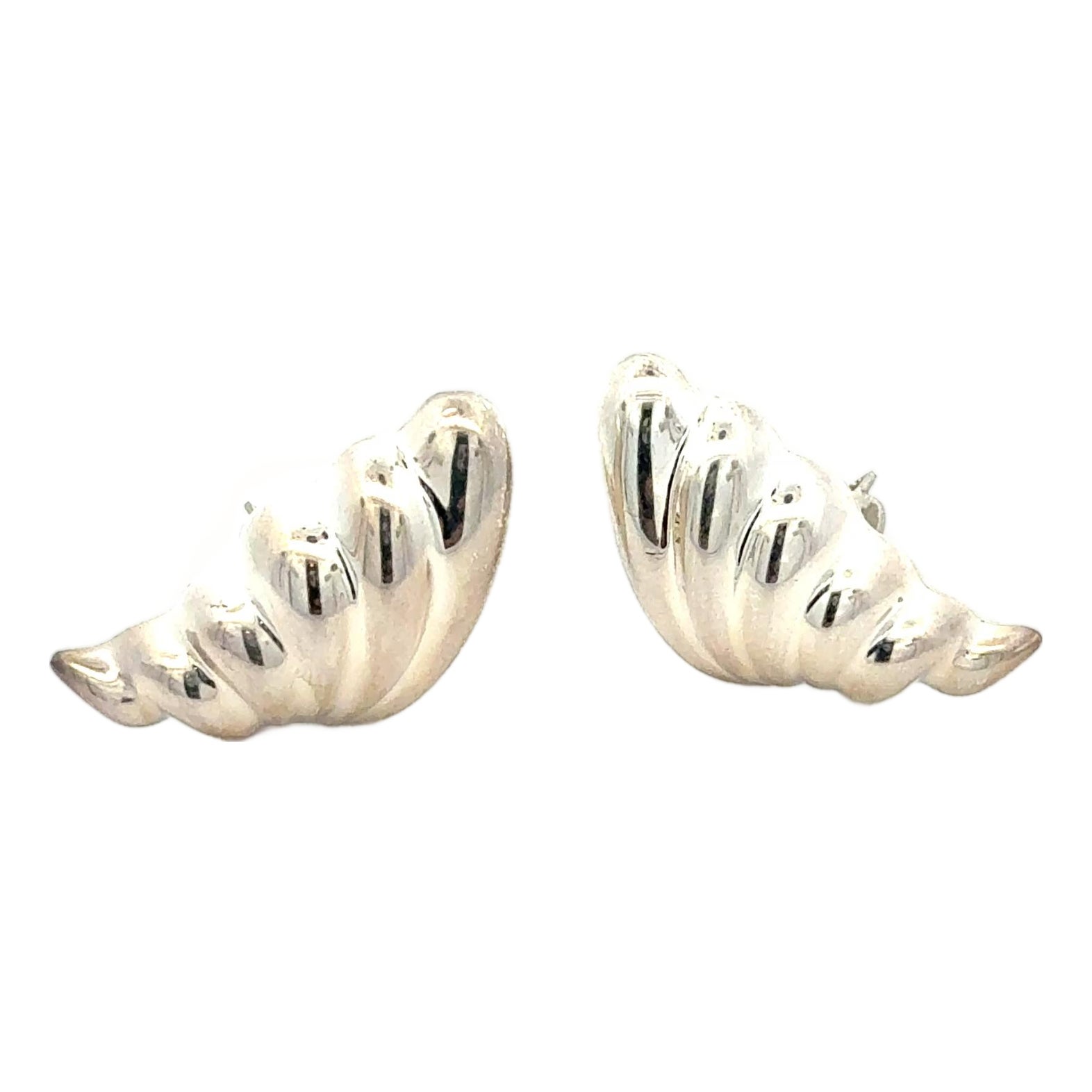 Late 20th Century Tiffany & Co Puffed Omega Back Wing Earrings Non ...