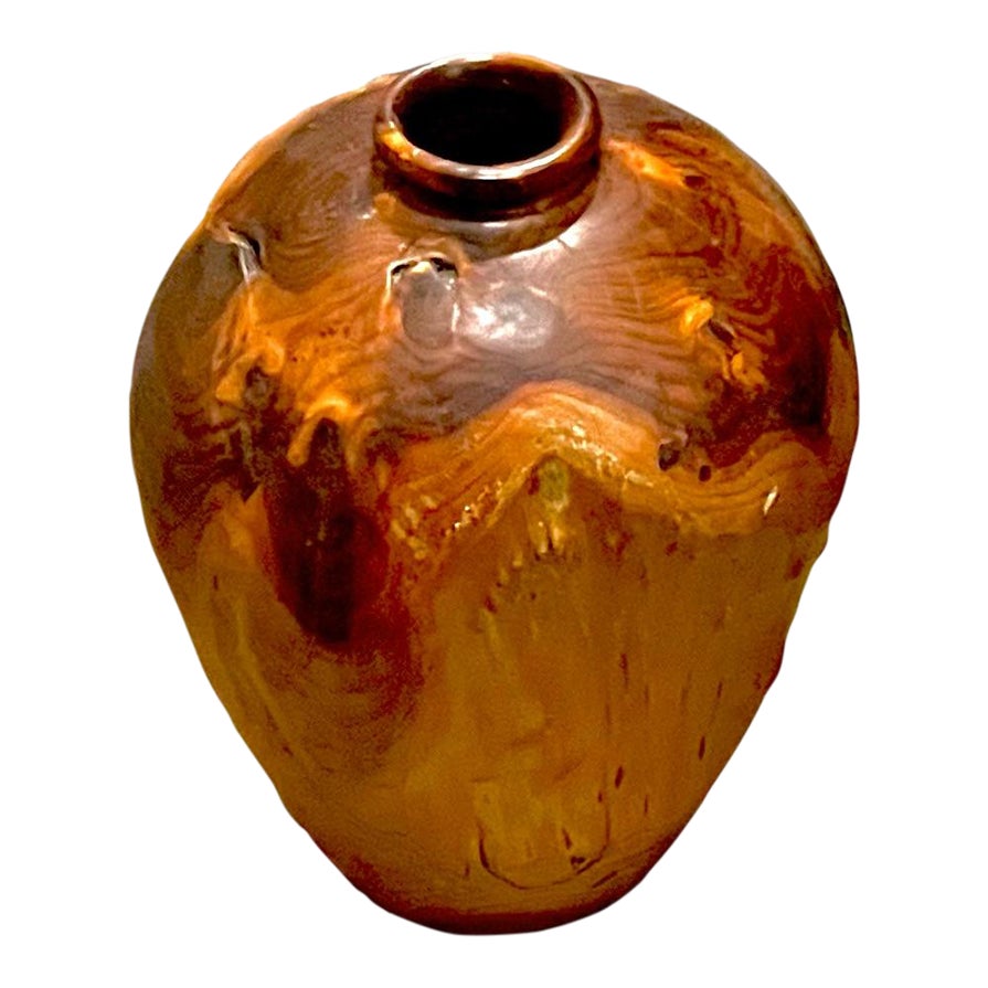Vintage Turned Burl Wood Vase | Chairish