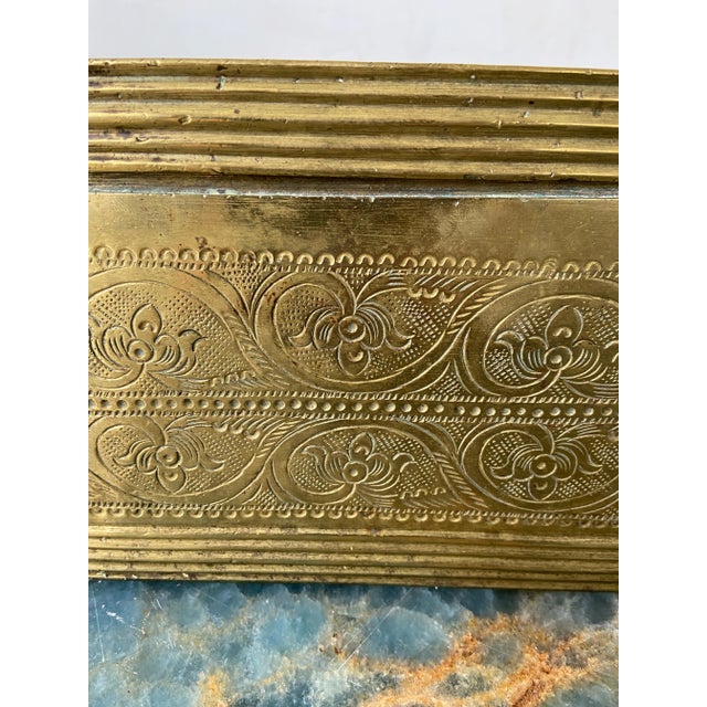 Antique Engraved and Punched Brass Box | Chairish