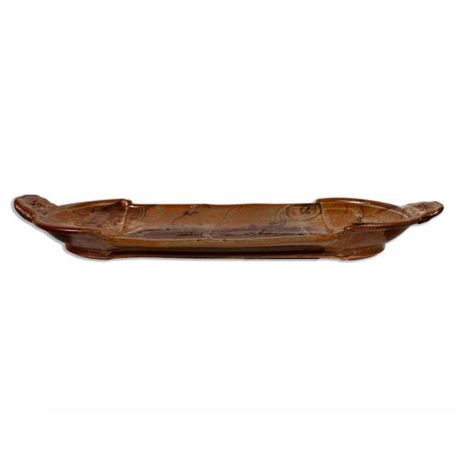 John Glick Round Mid Century Modern Earthtoned Glazed Ceramic Tray ...