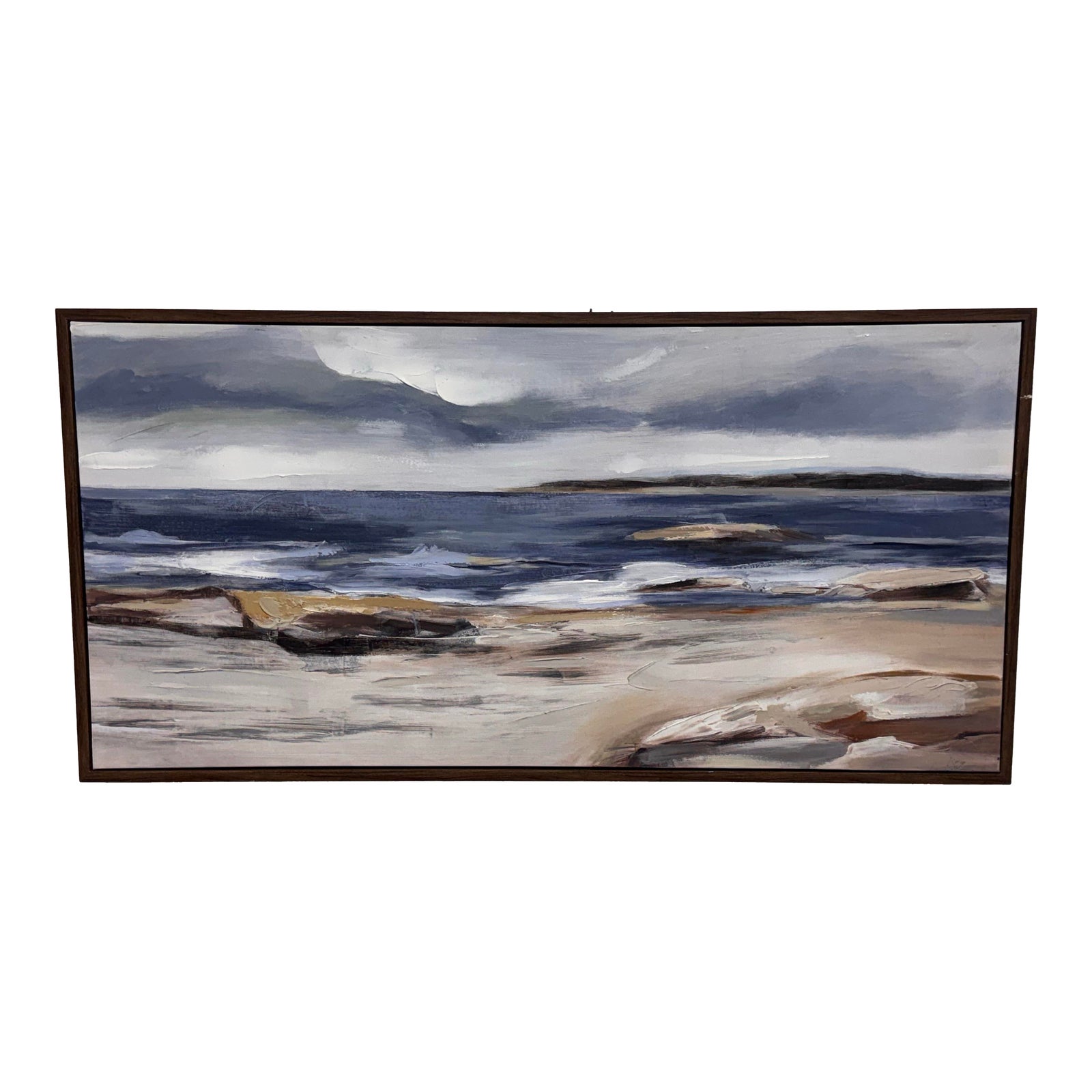 Brodsky Abstract Coastal Seascape on Canvas, Framed | Chairish