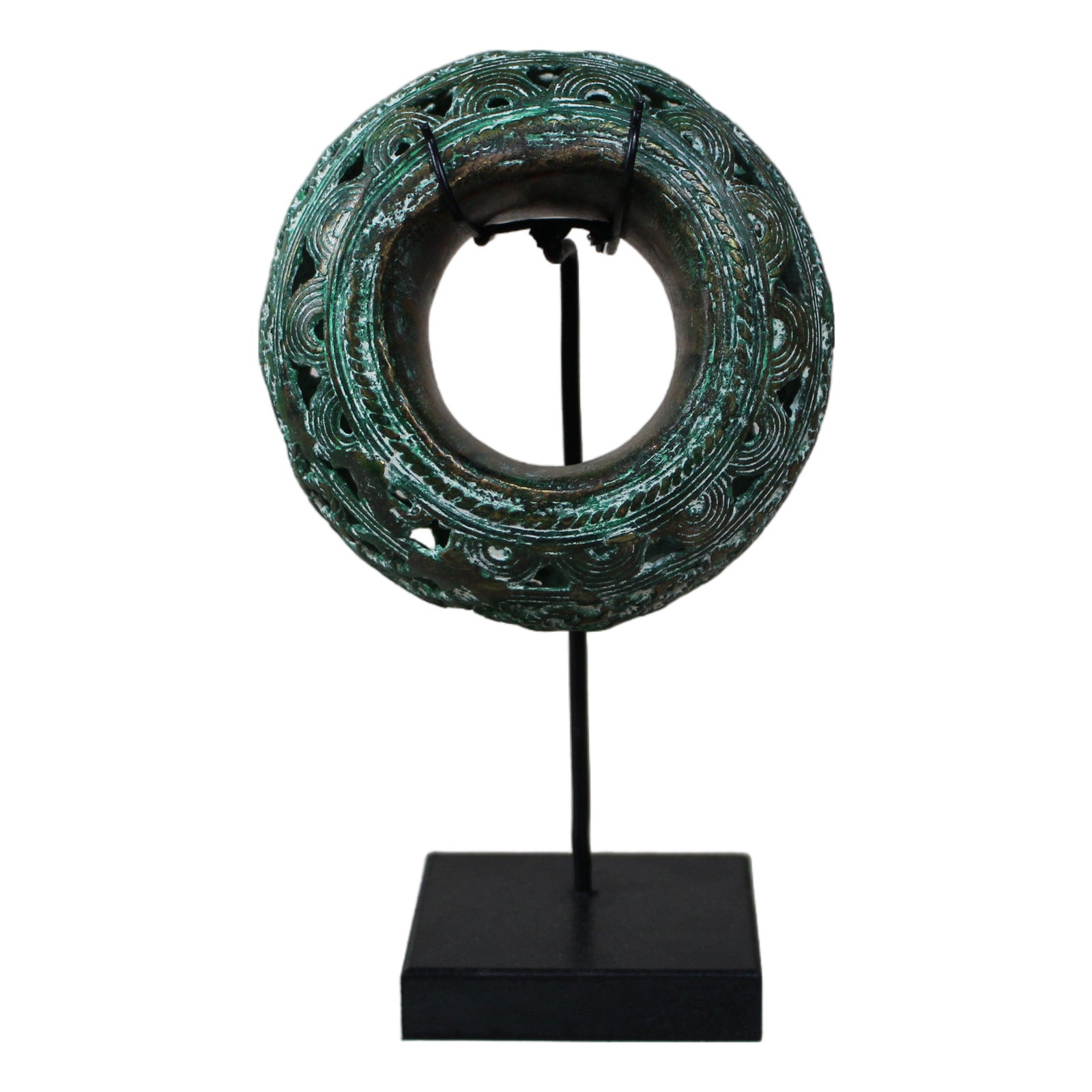 Benin Bronze Bangle on Stand | Chairish