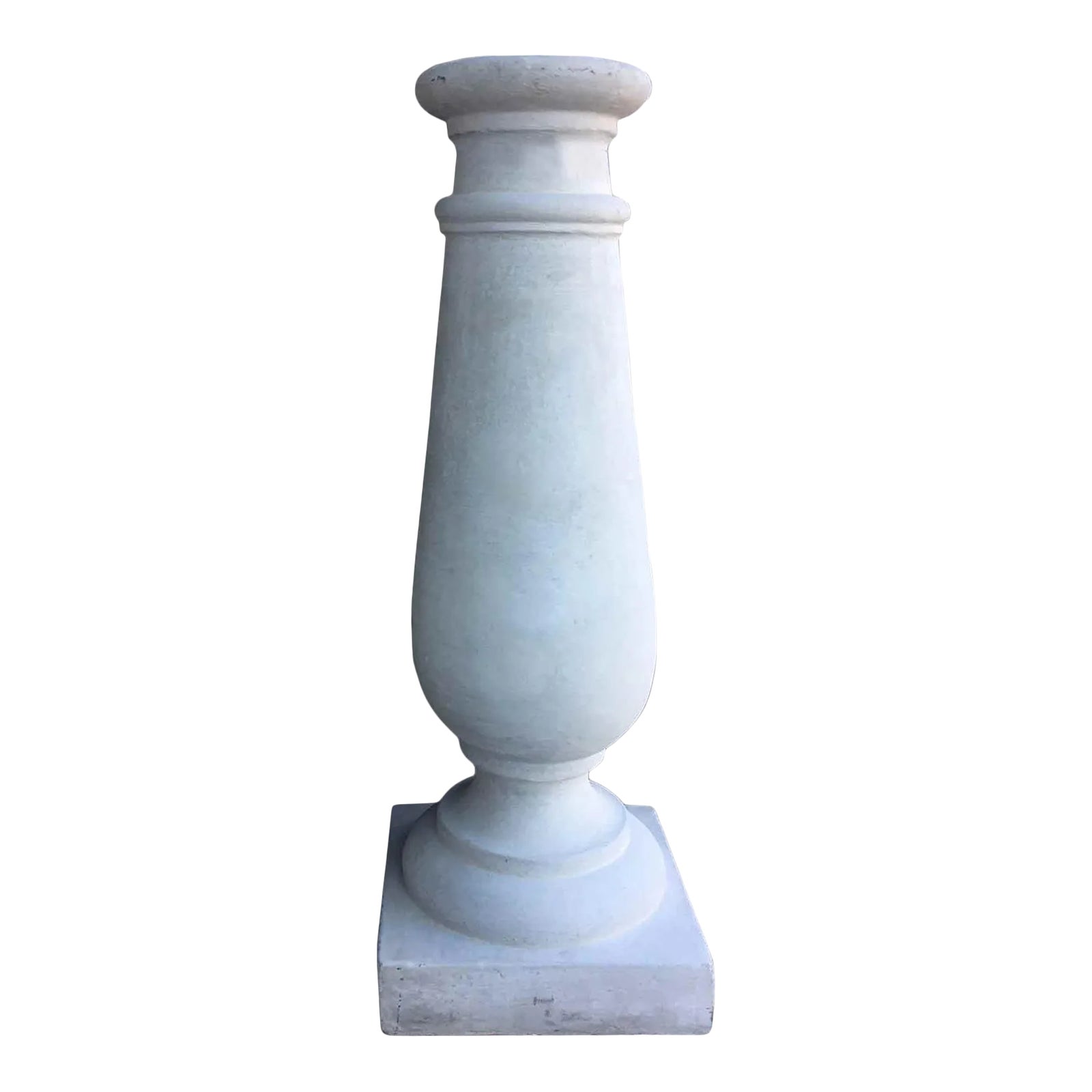 Late 20th Century Traditional Gray Cast Stone Baluster Column | Chairish