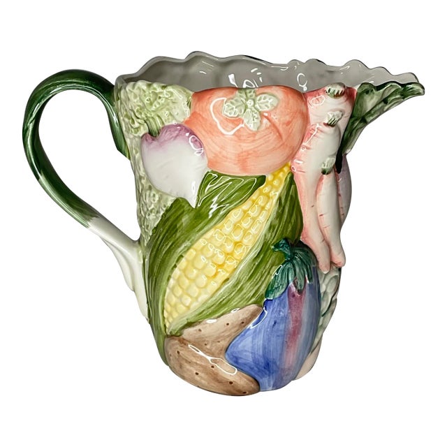 1980s Fitz and Floyd Vegetable Garden Pitcher | Chairish