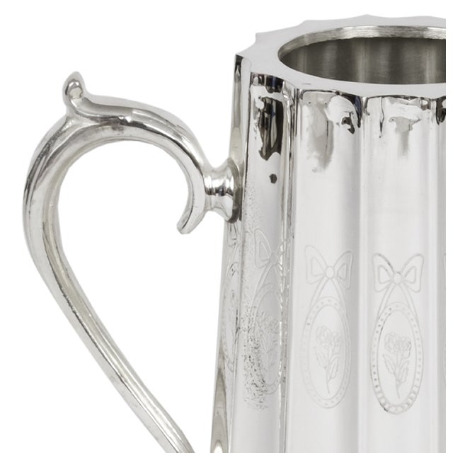 Embossed Pitcher with Bow Etch Work | Chairish