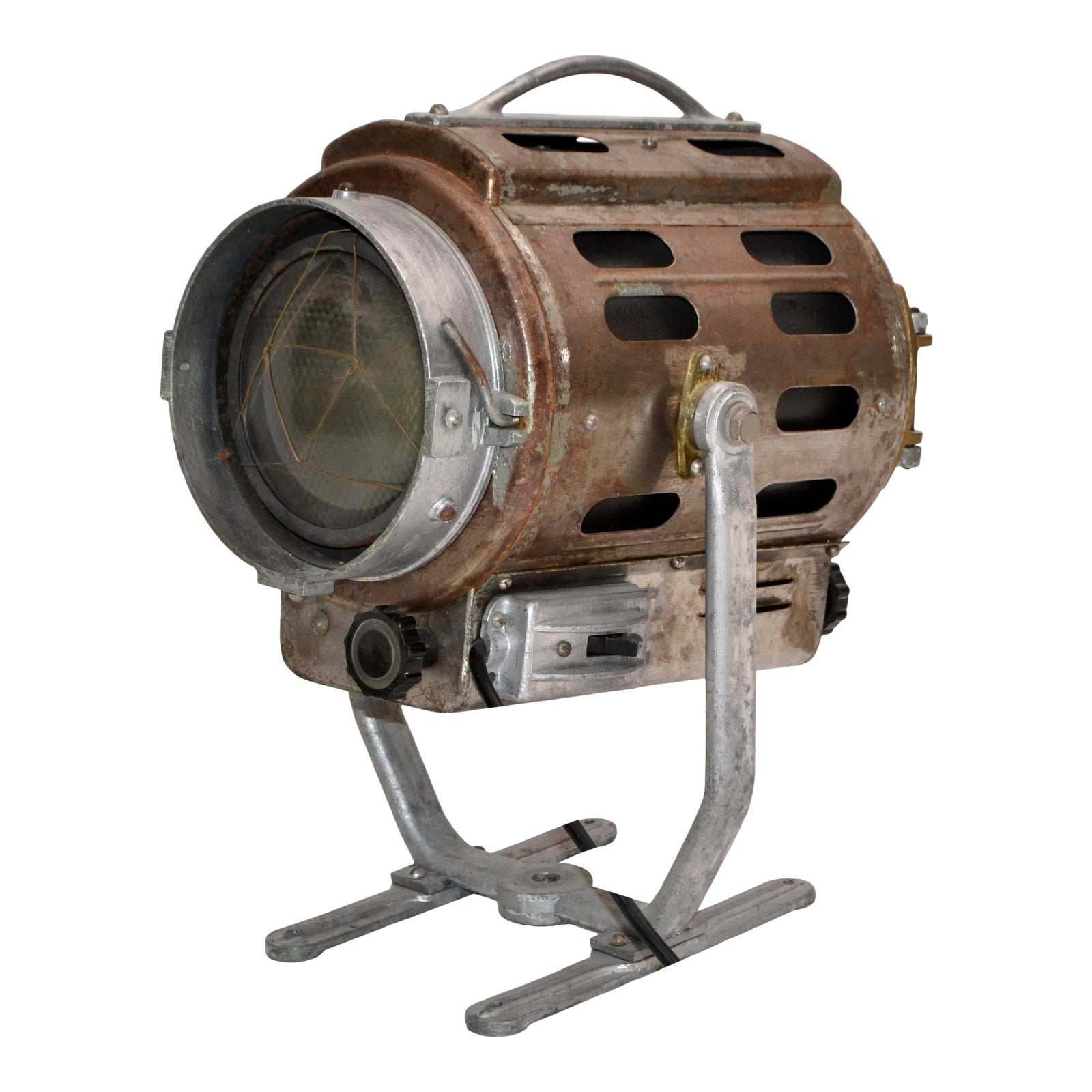 Early 20th Century Italian Steel Theater, Cinema, Lamp, Spotlight ...