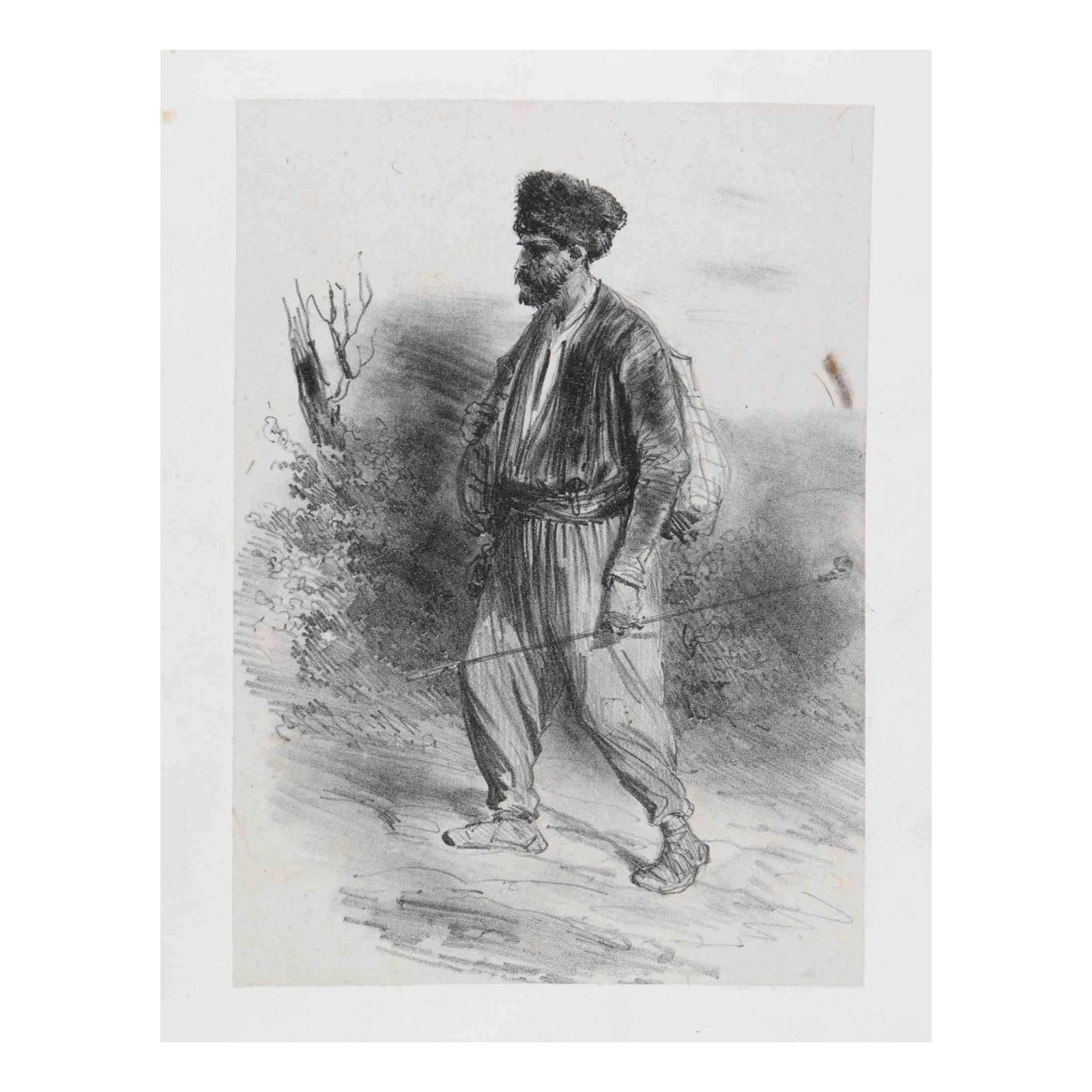 Denis Auguste Marie Raffet, Paysan Tartan, Original Lithograph, 19th ...
